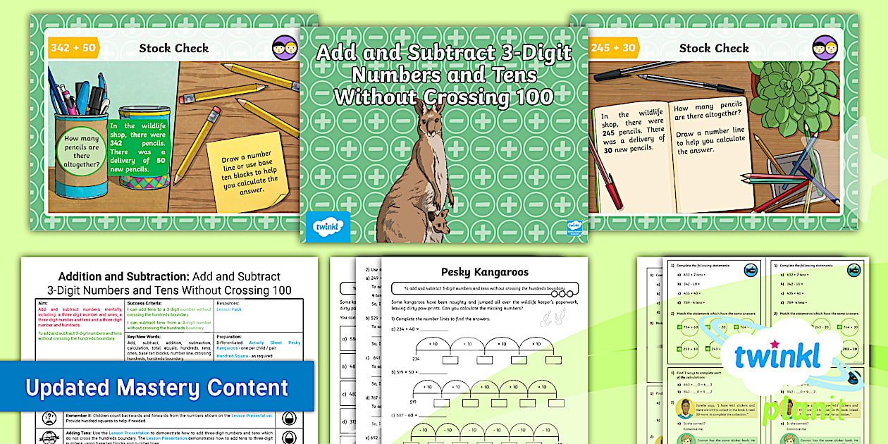 Y3 Mental Addition and Subtraction Maths Lesson 5 - Twinkl