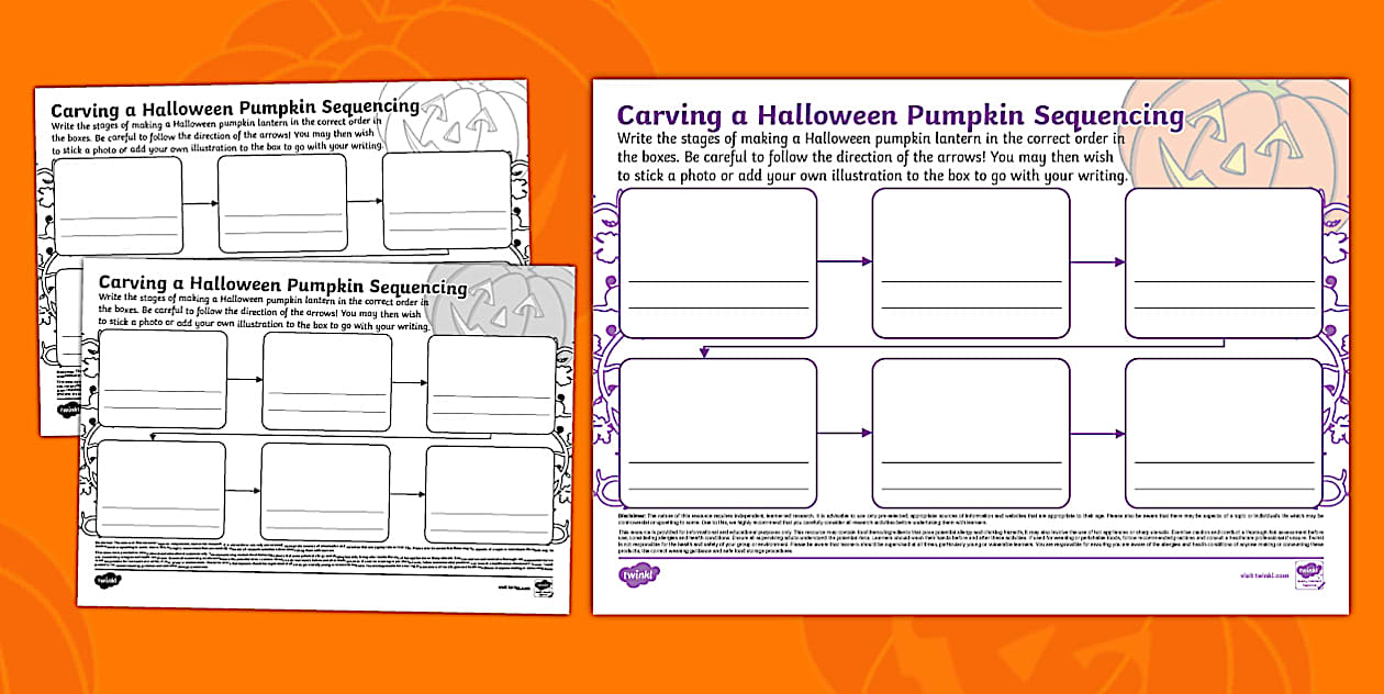 How to Carve a Halloween Pumpkin Sequencing Mind Map
