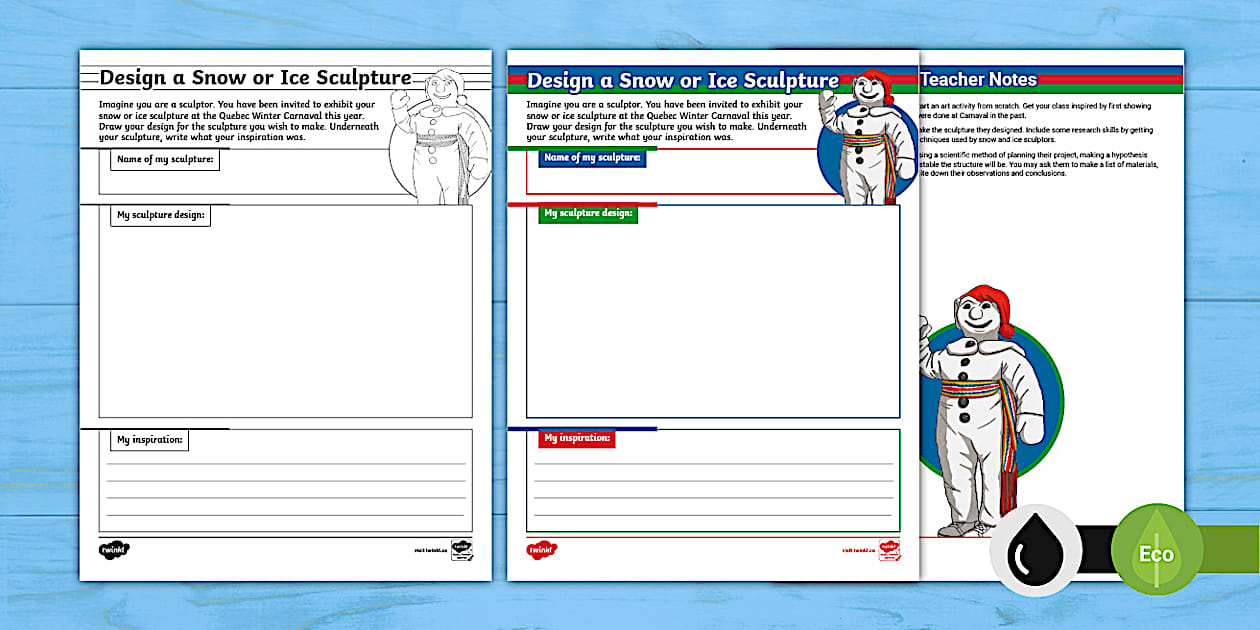 Carnaval Design a Snow Sculpture Activity English - Grades 4-6