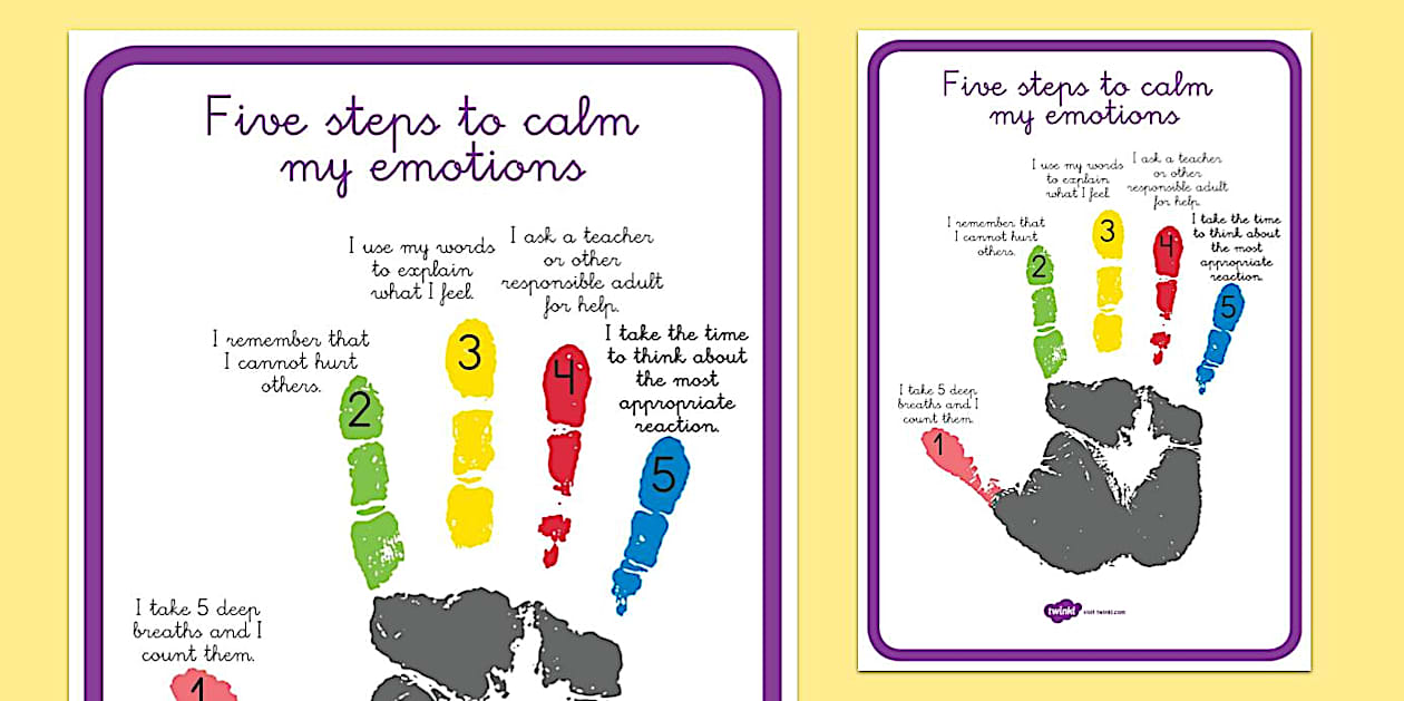 Five steps to calm my emotions (Teacher-Made) - Twinkl