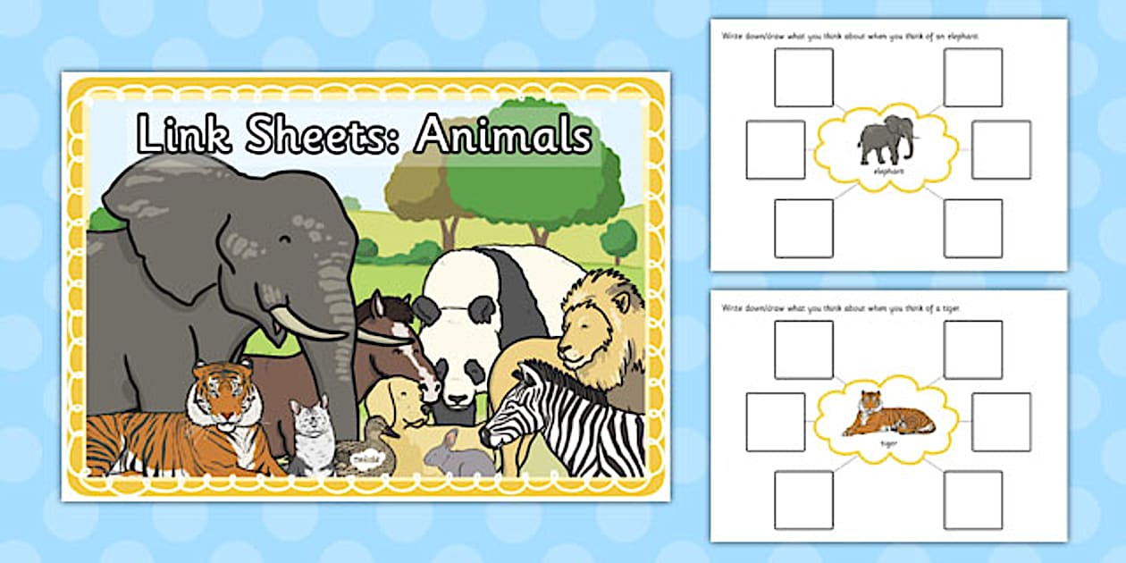 Link Sheets: Animals (Hecho por educadores) - Twinkl