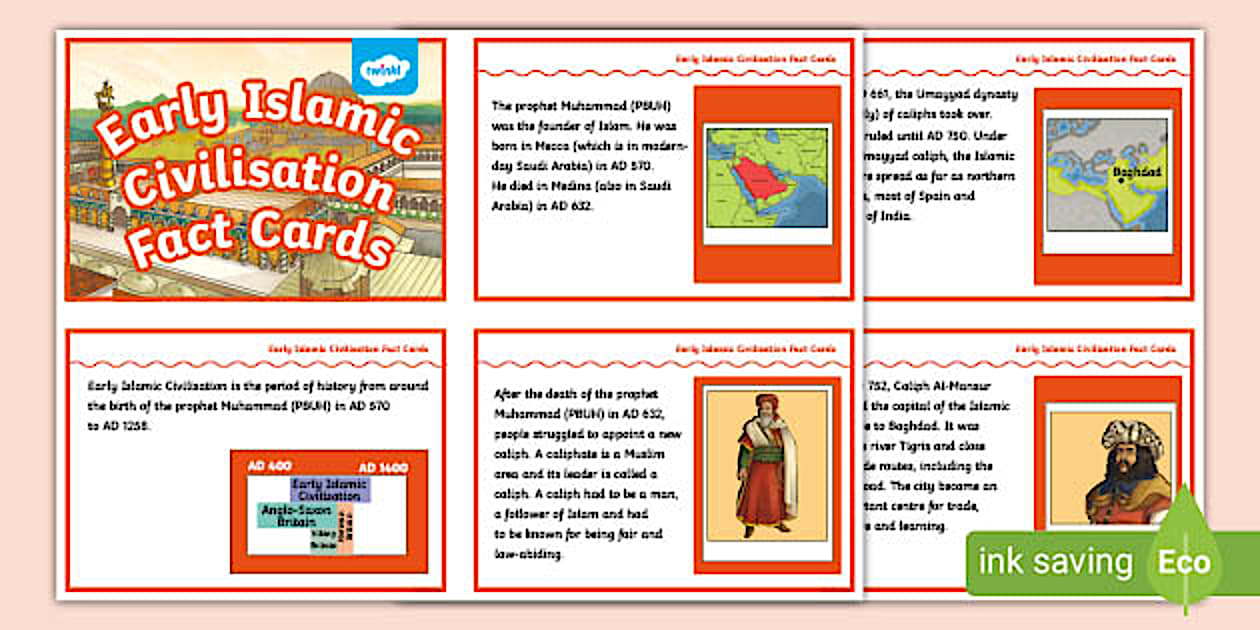 UKS2 Early Islamic Civilisation Fact Cards - Twinkl