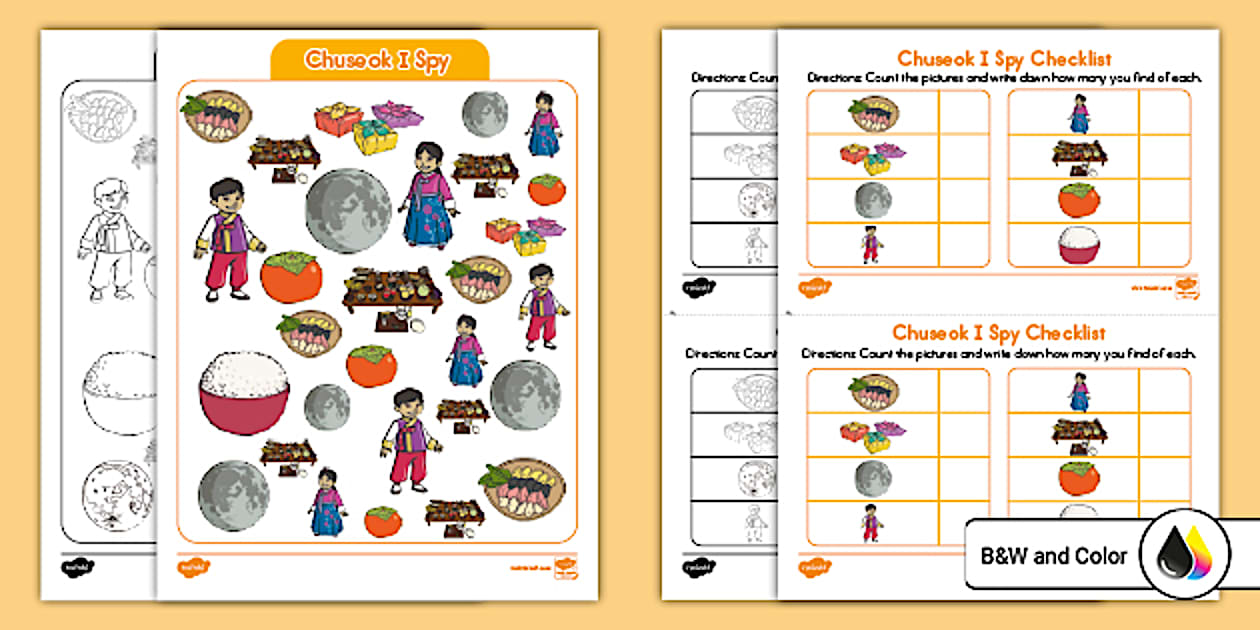 Chuseok I Spy Activity - Early Childhood Teaching Resource