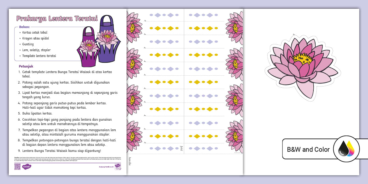 Prakarya Membuat Lentera Bunga Teratai (teacher made)
