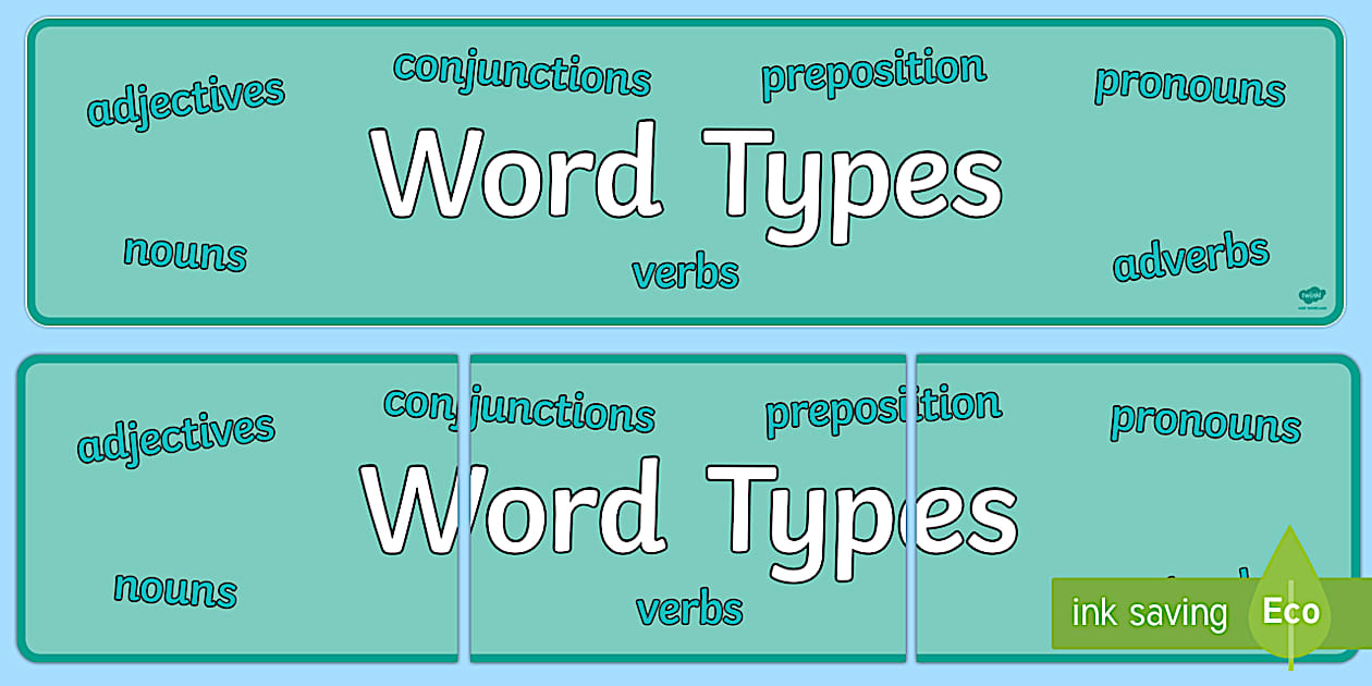 👉 Word Types Banner (teacher made) - Twinkl