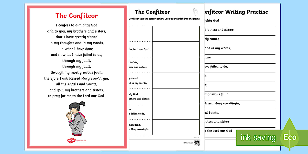 The Confiteor Activity Pack (teacher made) - Twinkl