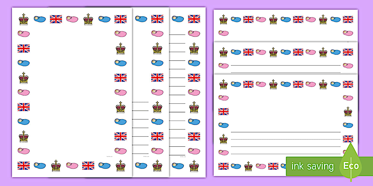 Royal Baby Page Borders (teacher made) - Twinkl