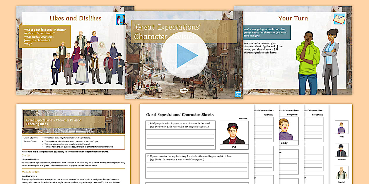 Black and White Great Expectations - Character Revision Lesson Pack