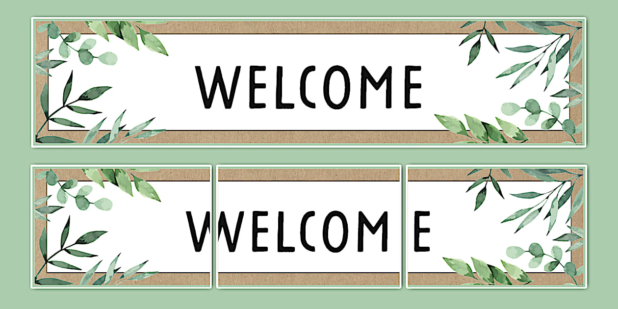 Muted Botanical Themed Welcome Display Banner - Twinkl