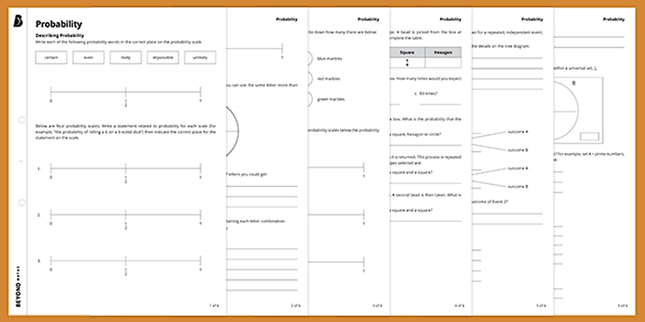 Year 7 Probability Test Practice Worksheet | Maths | Beyond