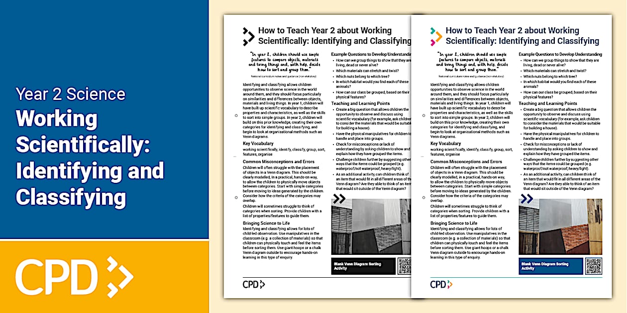 Working Scientifically in Year 2 - Identifying and Classifying