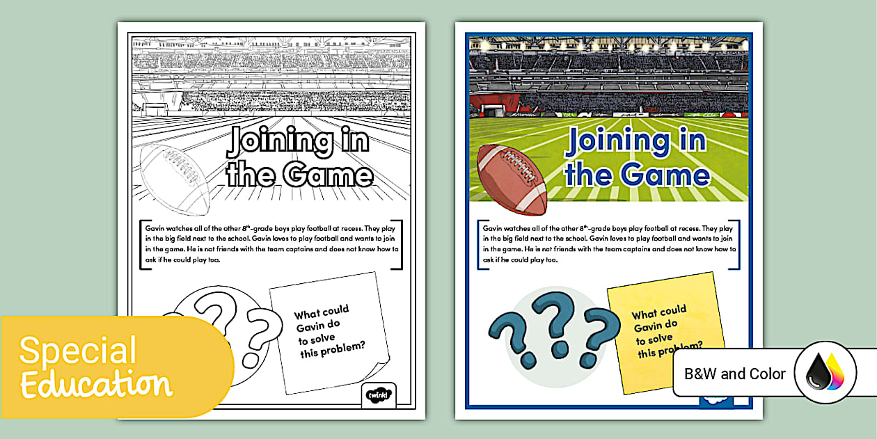 Football Game Social Story Poster for Middle School