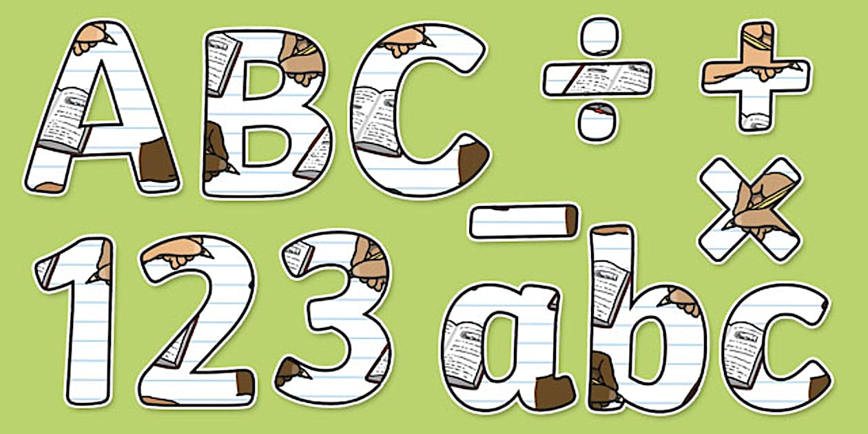 Handwriting Themed Display Letters and Numbers Pack - Twinkl