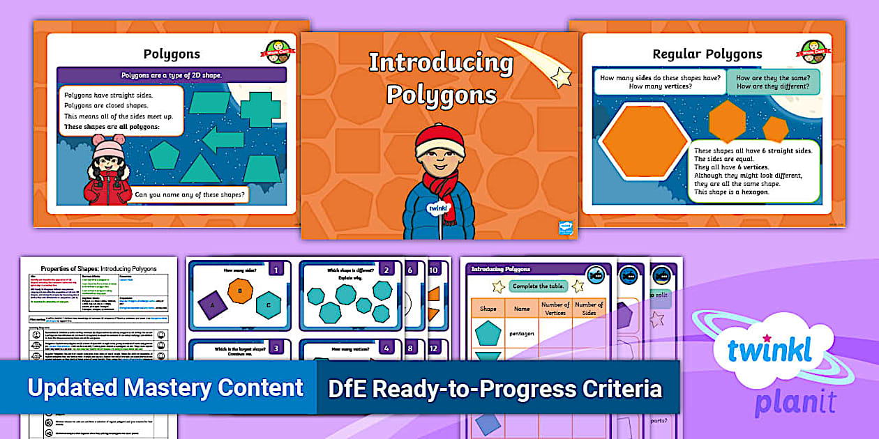 Y2 Describe 2D Shapes Polygons Planit Maths Lesson 2