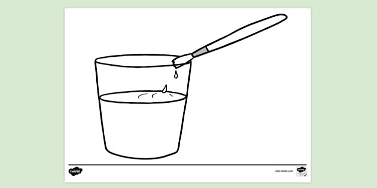 Wipe Paintbrush with Water Colouring Sheet - Twinkl