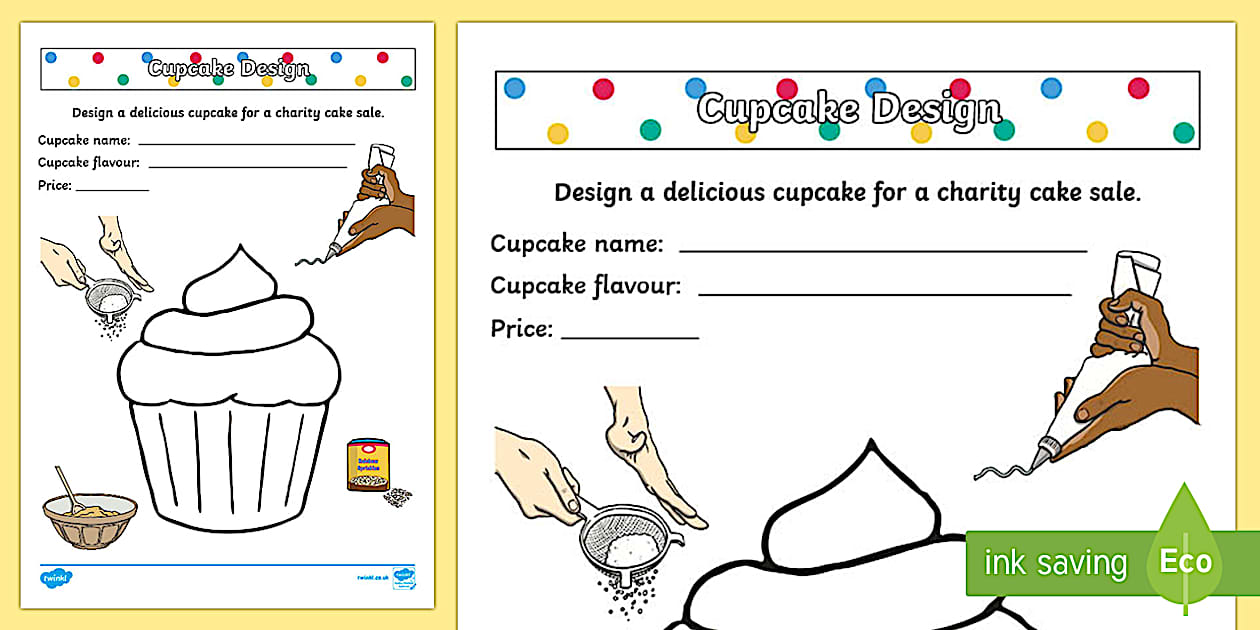 Design a Spotty Cake Worksheet / Worksheet - Twinkl