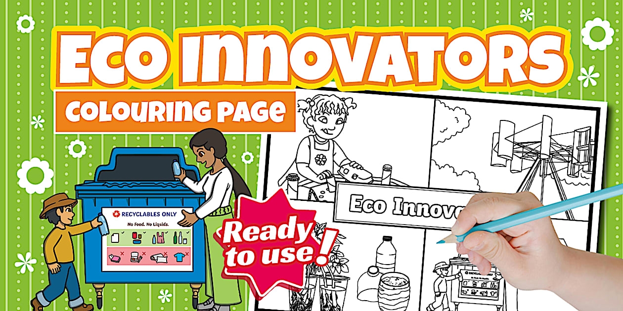 Mini IU Year 3 Eco Innovators Colouring Page - Twinkl