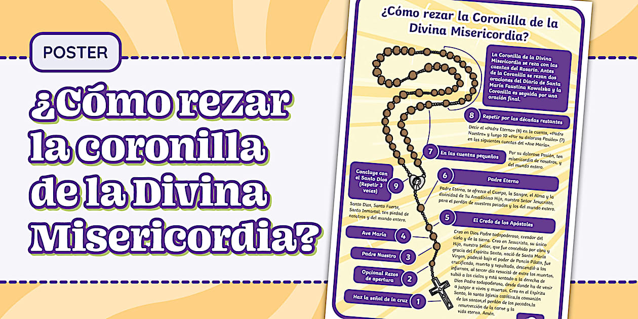 Póster: ¿Cómo rezar la coronilla de la Divina Misericordia?