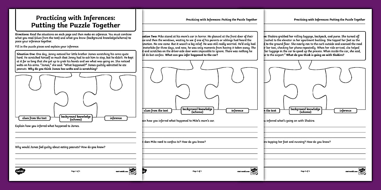 Practicing with Inferences: Putting the Puzzle Together