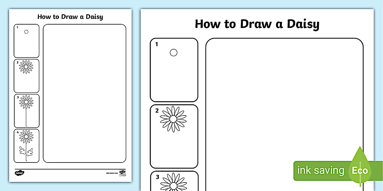 How to Draw a Daisy Worksheet | Drawing and Art | Twinkl KS1