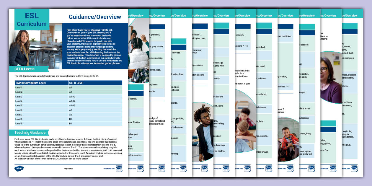 ESL Curriculum - Guidance/Overview (teacher made) - Twinkl