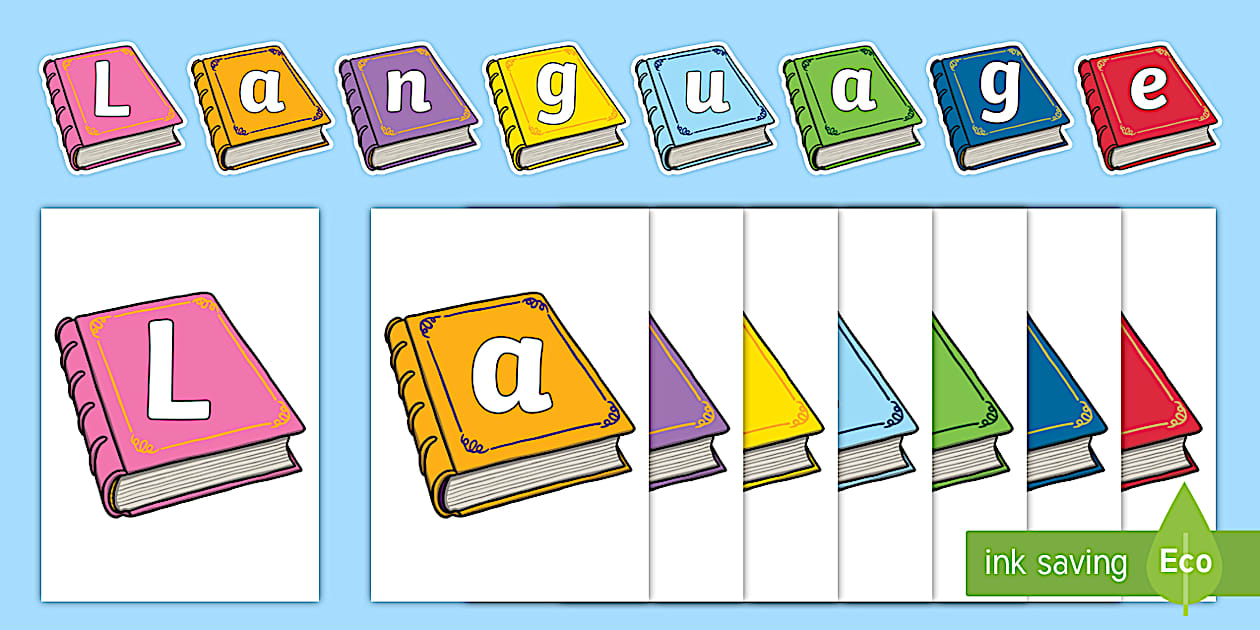Precursive Language on Books Display Cut-Outs (teacher made)