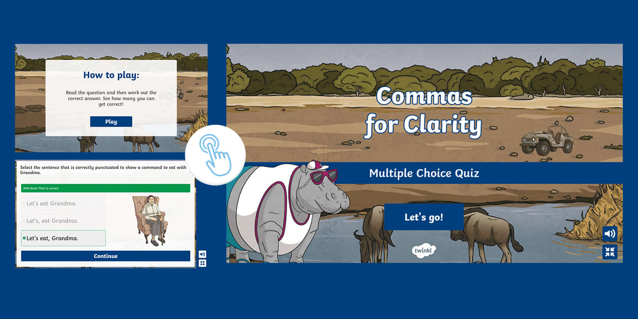 Commas for Clarity KS2 English Multiple Choice Quiz