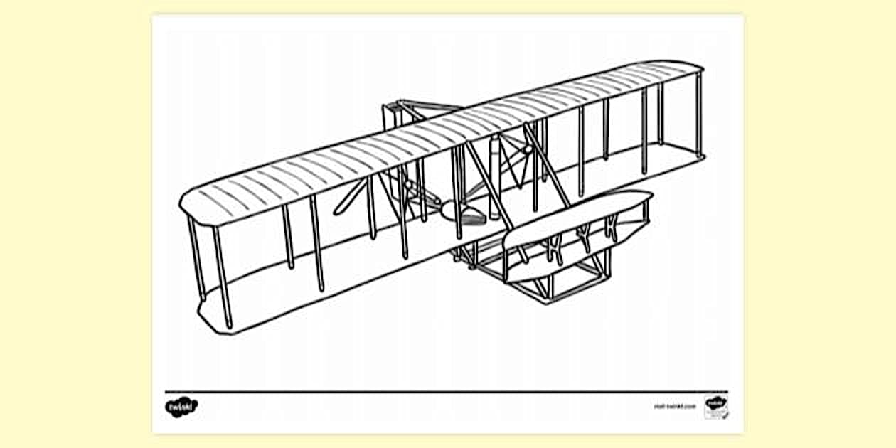 Wright Brothers Plane Colouring Sheet | Colouring Sheets