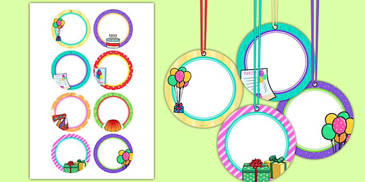 Editable Birthday Party Name Tags (teacher made) - Twinkl