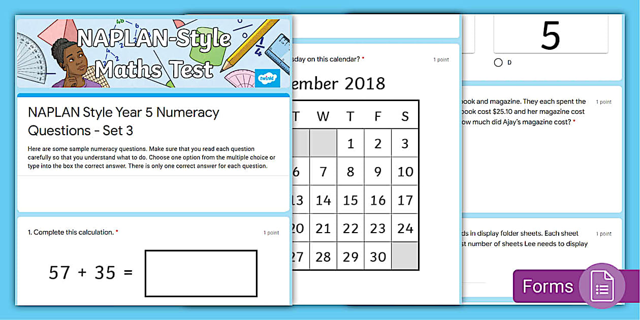 Numeracy Practice Test NAPLAN Resource | Twinkl - Twinkl