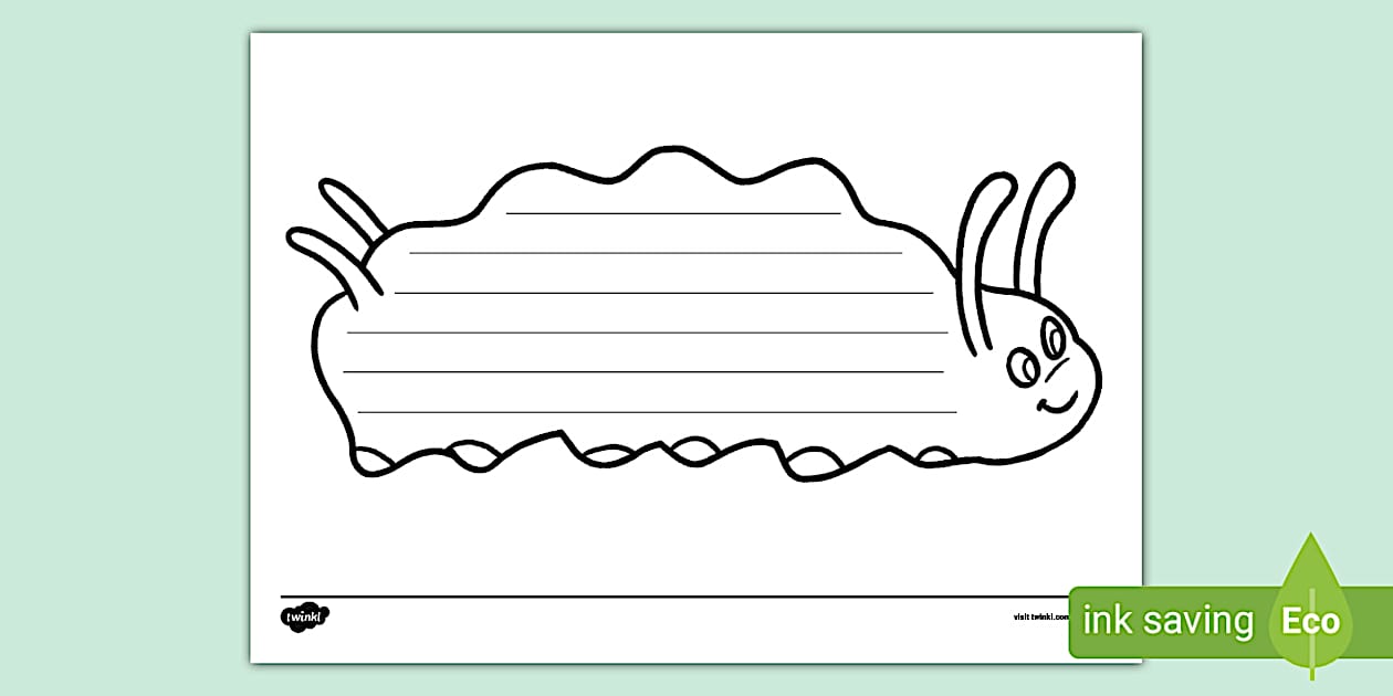 Caterpillar Writing Template (Teacher-Made) - Twinkl