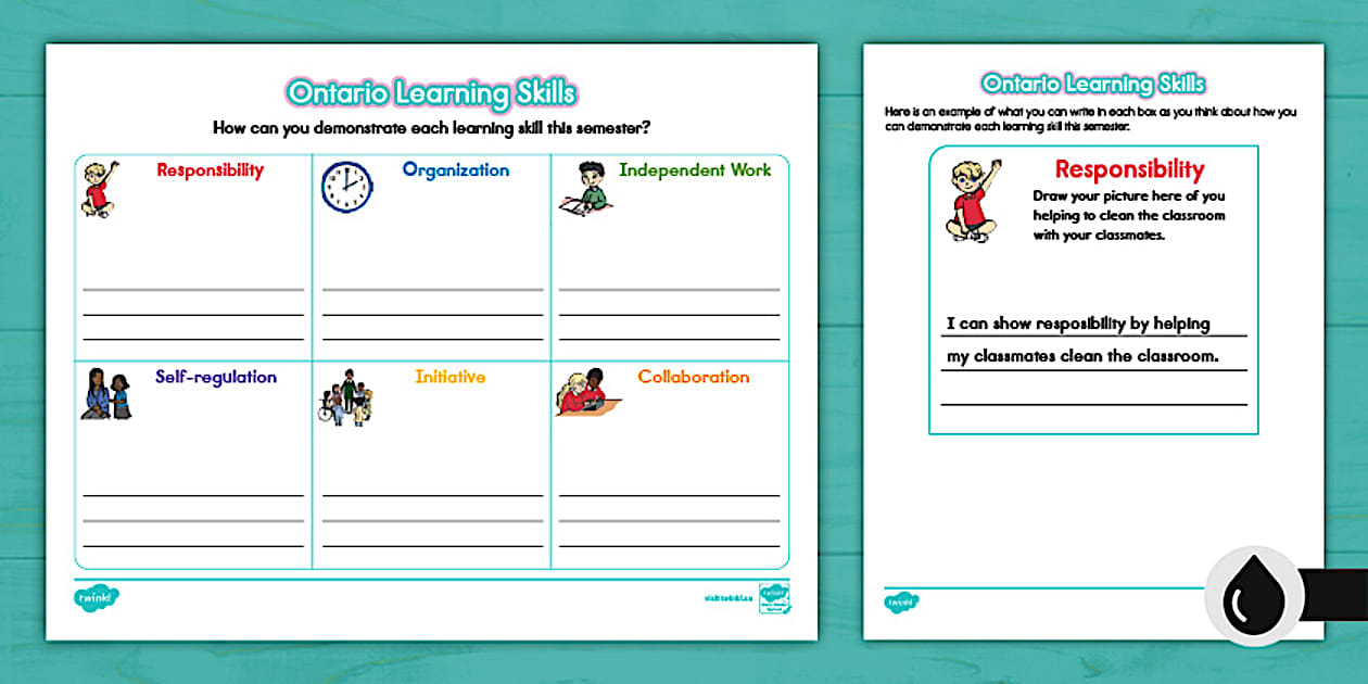 Ontario Learning Skills Goal Graphic Organizer Primary