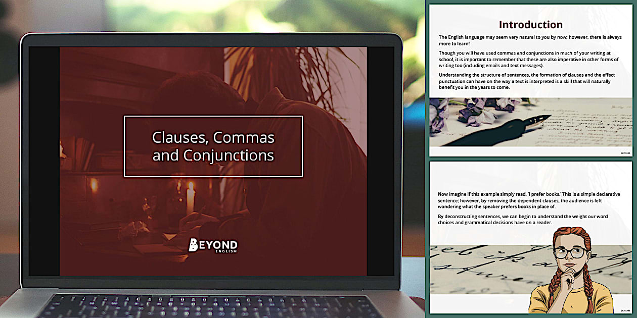 Clauses, Commas and Conjunctions PowerPoint (teacher made)