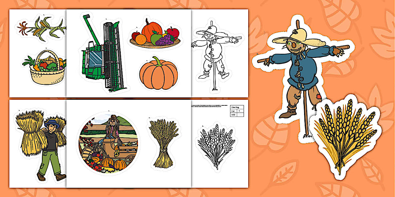 KS1 Harvest Festival Display Cut-Outs (Teacher-Made)