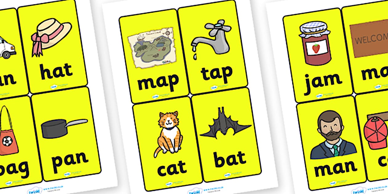 CVC Word Cards A for Visually Impaired (teacher made)