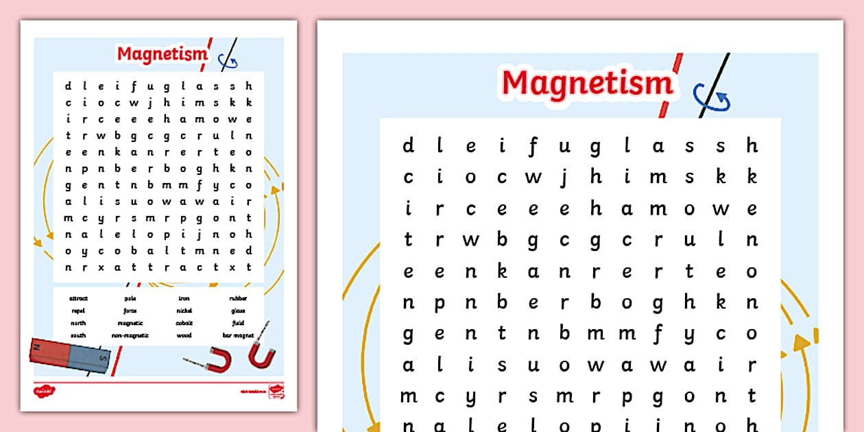 Magnetism Word Search - Twinkl - KS2 (teacher made) - Twinkl