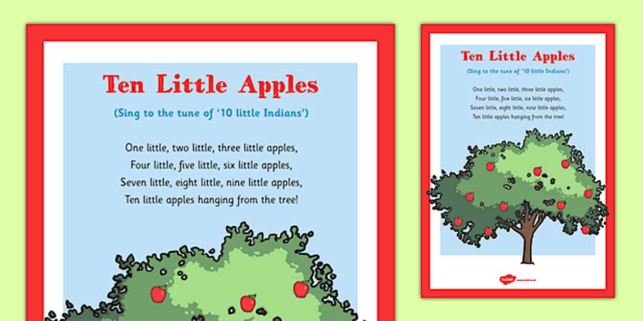 Ten Little Apples Rhyme (teacher made) - Twinkl