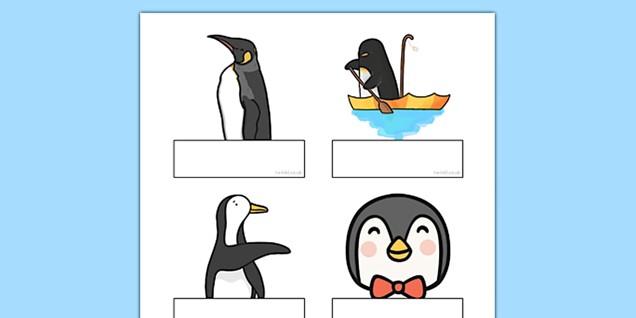 Editable Penguin Themed Self-Registration Labels - Twinkl