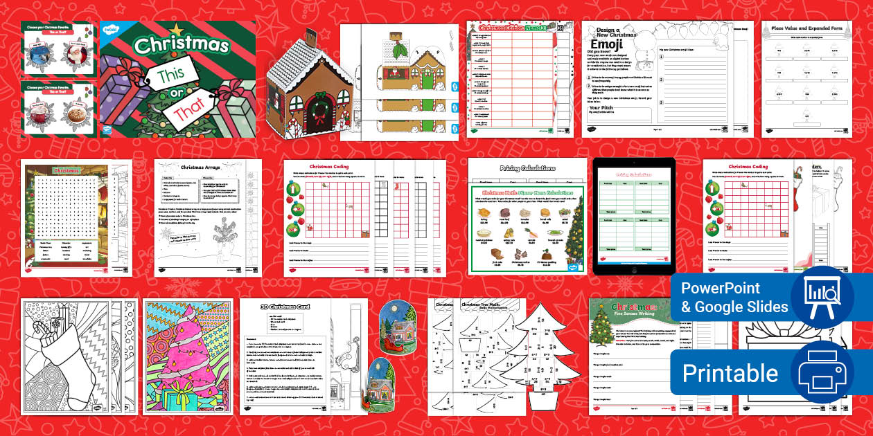 Christmas Activity Pack for 3rd-5th Grade