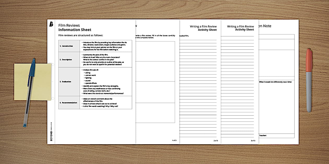 Film Review Resource - Twinkl Ireland Resources - Twinkl