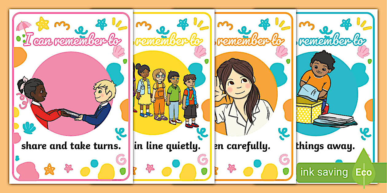 Summer Vibes Themed Good Manners Display Posters - Twinkl