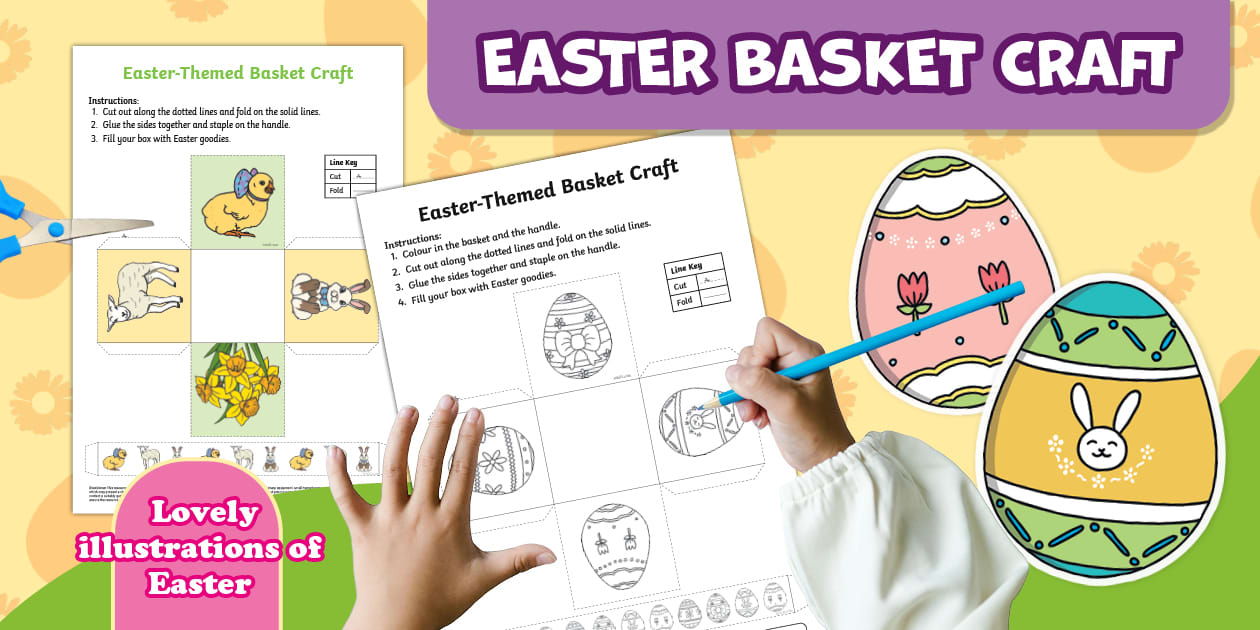 Easter Basket - Basket Craft Template - Twinkl
