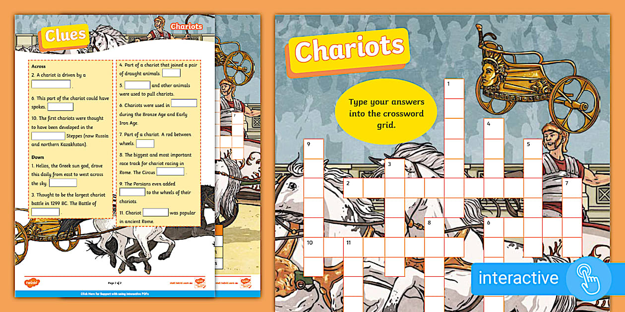 Chariots Interactive Crossword (teacher made) - Twinkl