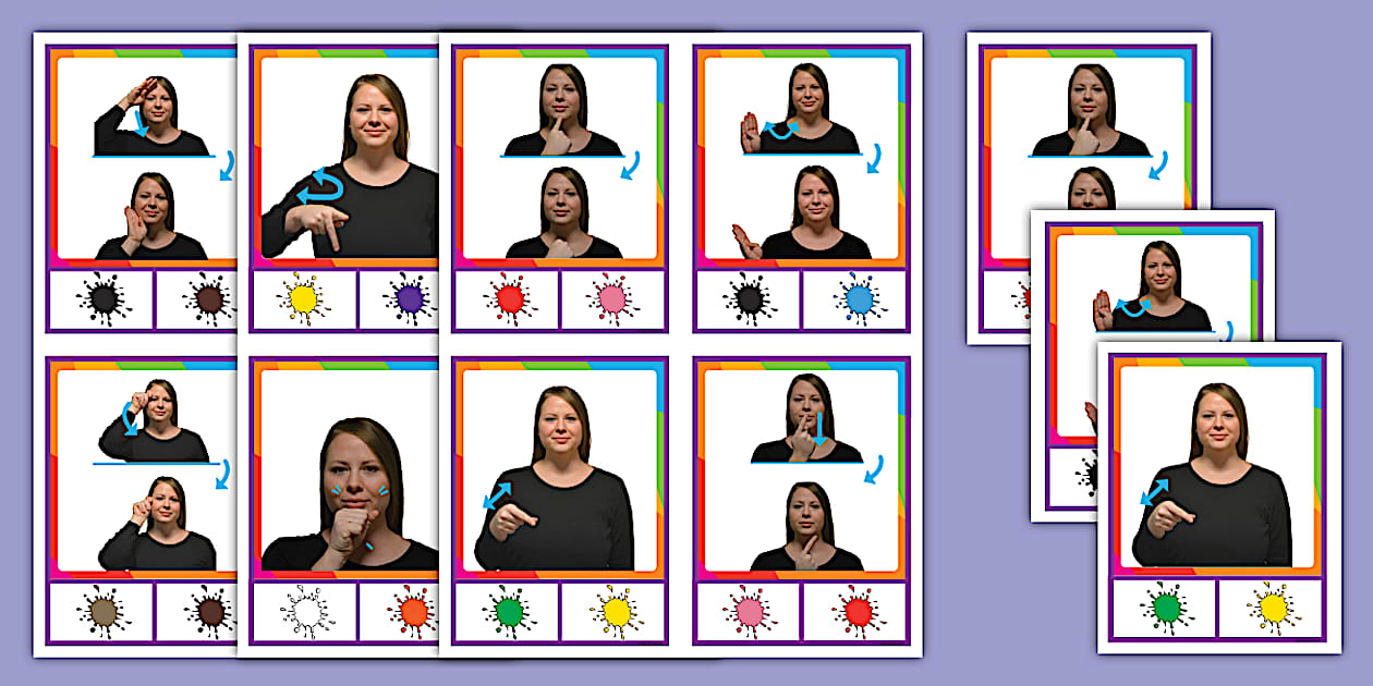 ASL Colors Clip Cards (teacher made) - Twinkl