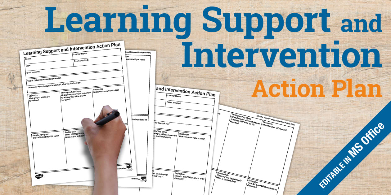 Learning Support Action Plan Template