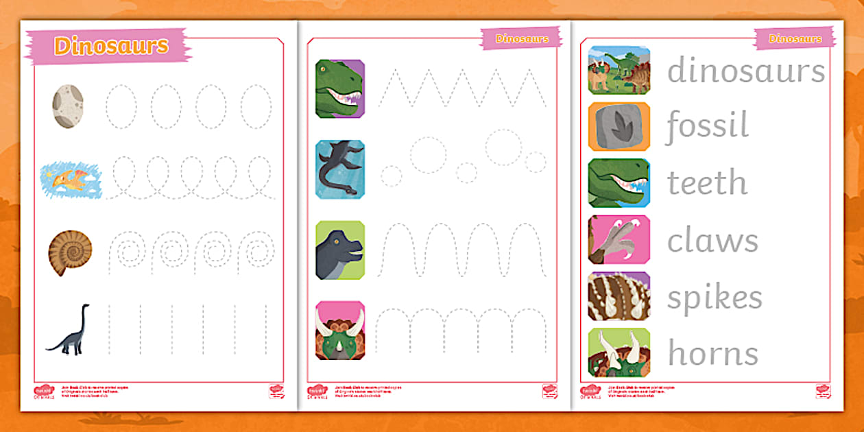 Originals Explorers: Dinosaurs Handwriting Worksheets