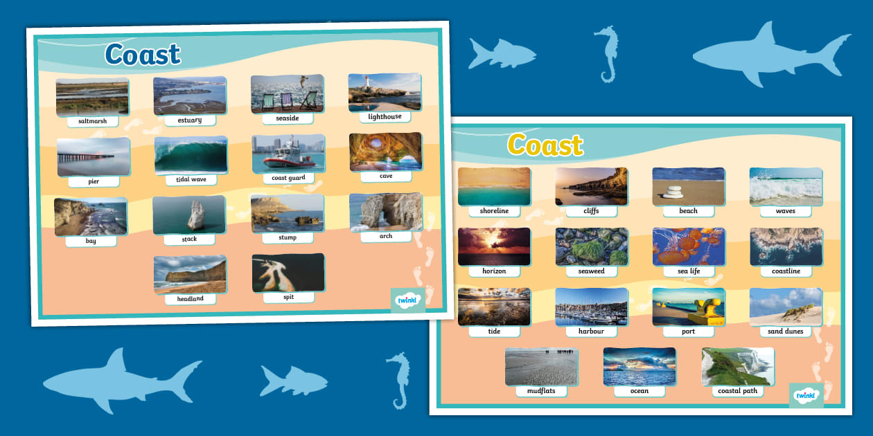 Coast Photo Word Mat (teacher made) - Twinkl