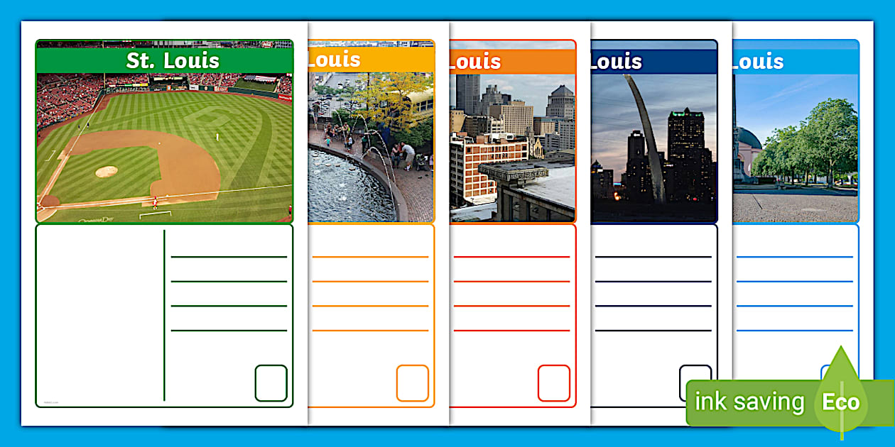 St. Louis Postcards | Twinkl | Stationery | Postcards | KS1