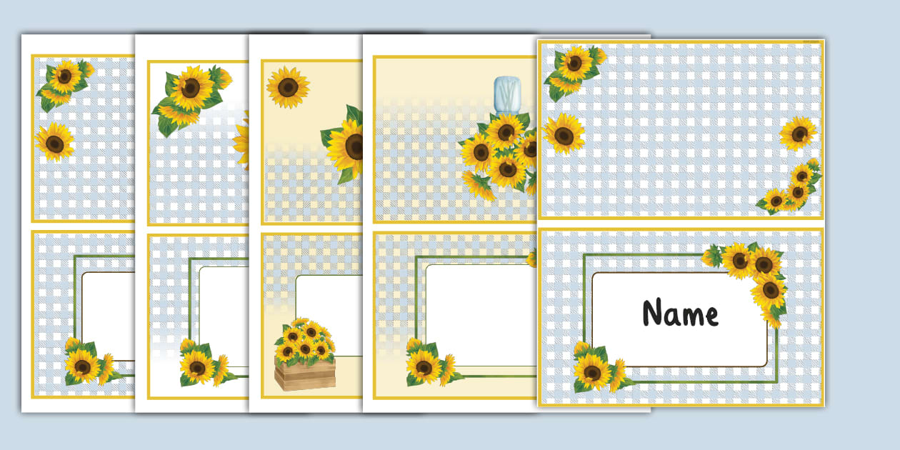 Sunflower-Themed Name Tents