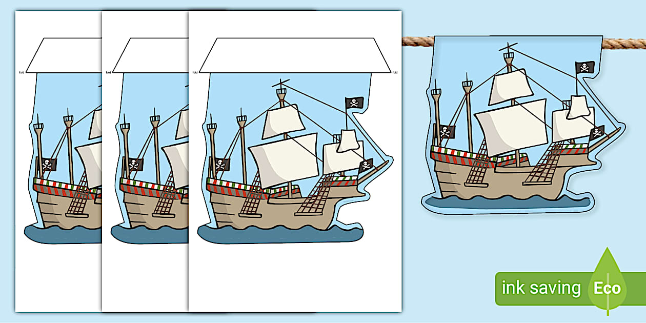 Pirate Ship Bunting – Display Bunting – Twinkl Resources
